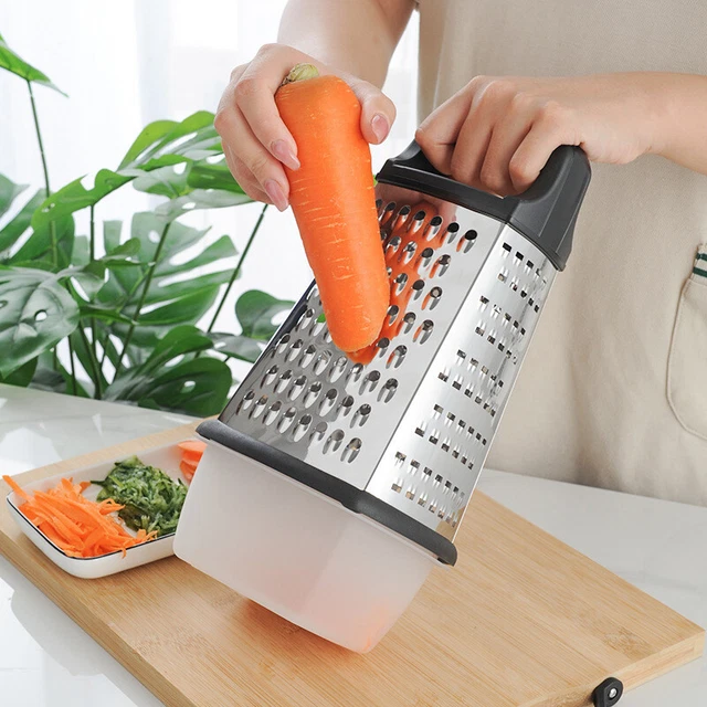 FOUR-SIDE BOX GRATER Vegetable Slicer Tower-shaped Potato Cheese Grater ...