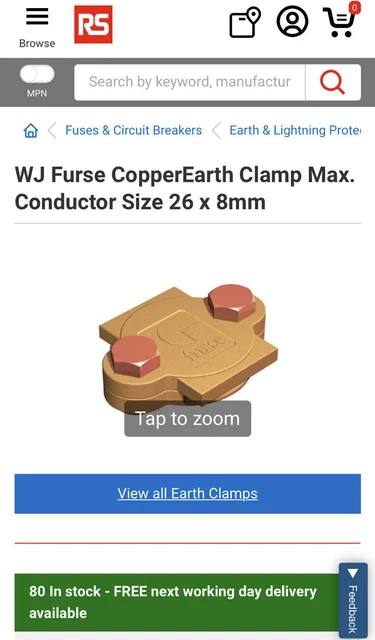 FURSE LIGHTNING PROTECTION test/junction Clamp point 7TCA083610R0002 ...