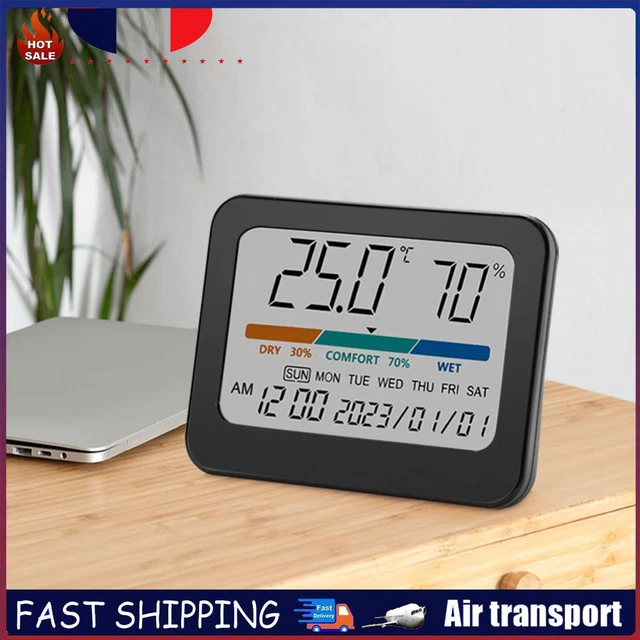 DIGITAL TEMPERATURE HUMIDITY Meter Color Large Screen Weather Station ...
