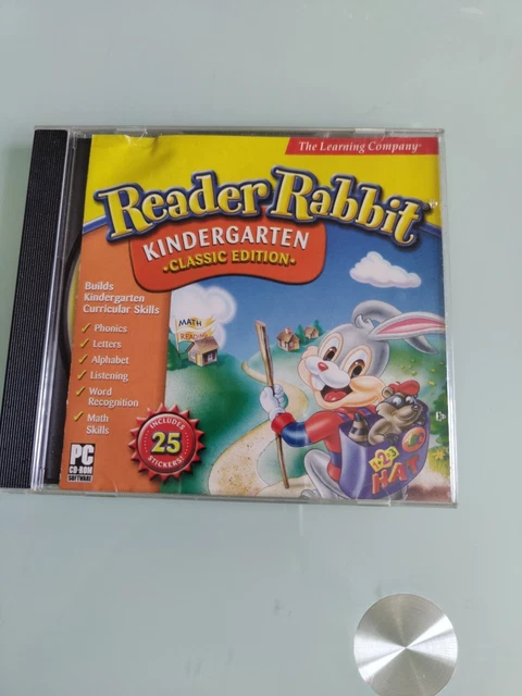 READER RABBIT KINDERGARTEN learn math reading numbers kids by PC CD-ROM ...