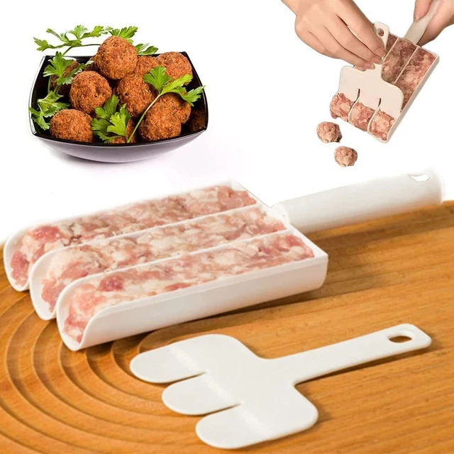 TRIPLE MEATBALL MAKER DIY Meatball Making with Cutting Spade Meat ...