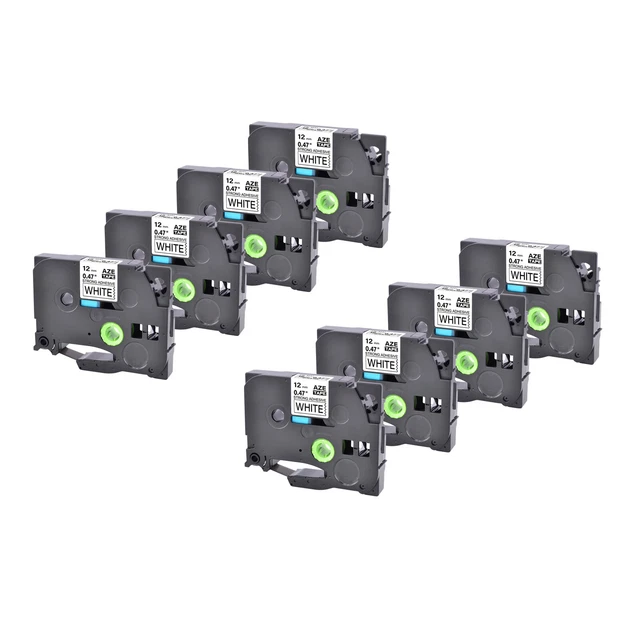 8 COMPATIBLE BROTHER Strong Adhesive Tze TZ-S231 P-Touch White Label ...