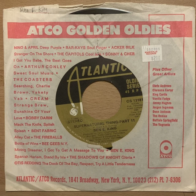 BEN E. KING Supernatural Thing 7inch VG EUR 1,90 - PicClick FR
