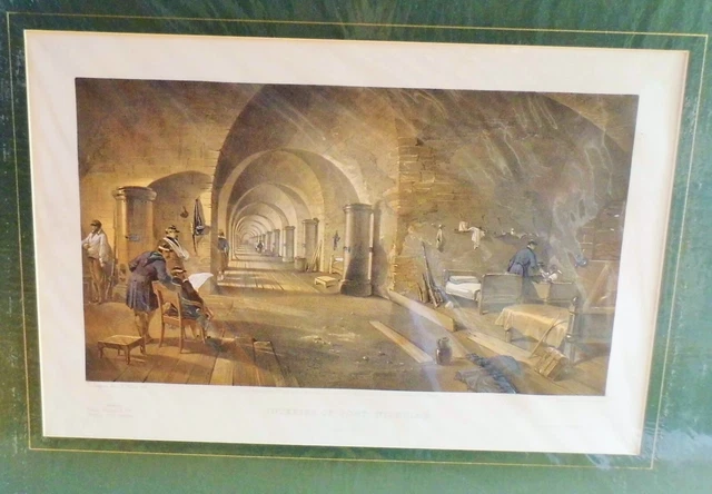 PRINT CRIMEA WAR William Simpson FORT NICHOLAS rare large 1855 original ...