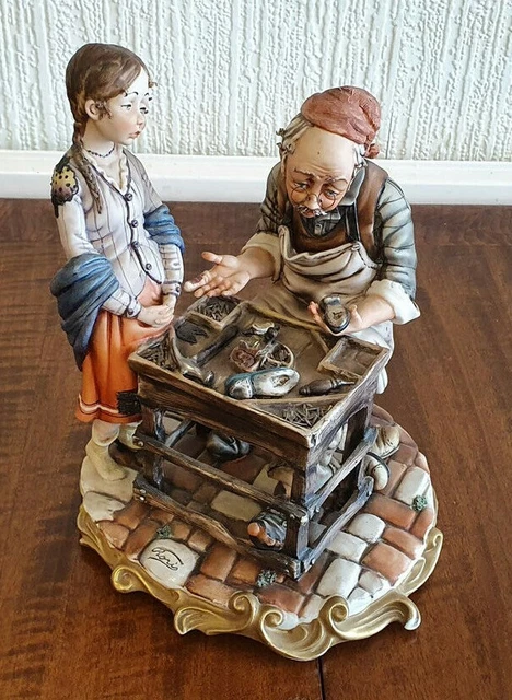 RARE RORI CAPODIMONTE Shoemaker Teacher & Child Figurine - Vintage ...