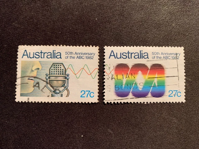 1982 AUSTRALIA 50TH Anniversary Of The Abc Pair 27C Stamps - Used EUR 0 ...