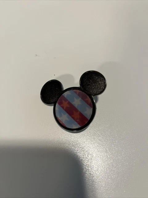 DISNEY MICKEY MOUSE Head American Flag Lenticular Pin Stars and Stripes ...