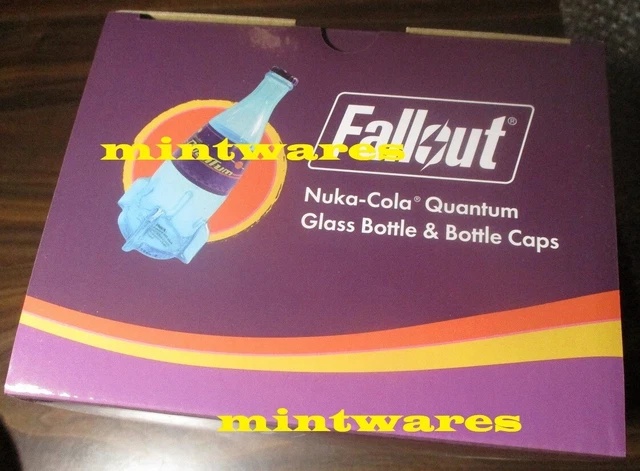 FALLOUT NUKA COLA Quantum Glass Rocket Bottle & 10 Bottle Caps Replica ... FALLOUT NUKA COLA Quantum Glass Rocket Bottle & 10 Bottle Caps Replica ...