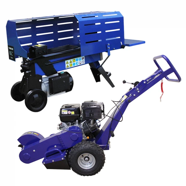 LOG SPLITTER 7T Electric & Stump Grinder 13HP Tree Root 2200W Hydraulic ...