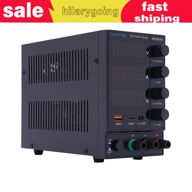 0-30V 0-10A DC Power Supply Lab Variable Adjustable Regulated Bench ...