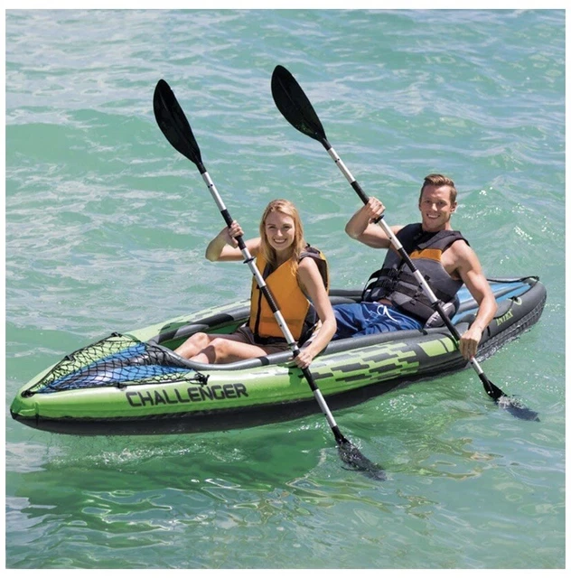 INTEX K2 CHALLENGER Inflatable Kayak Set With Aluminium Oars Boat Fast ...