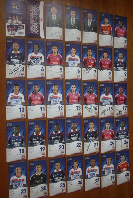 SÉRIE COMPLÈTE 34 Cartes OL )) Olympique Lyonnais saison 2011/2012 dont ...