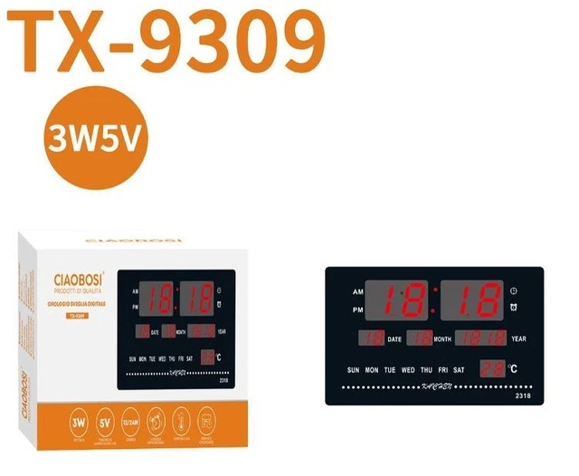 X RÉVEIL NUMÉRIQUE CIAOBOSI TX-9309 - Calendrier, Date Température Linq ...