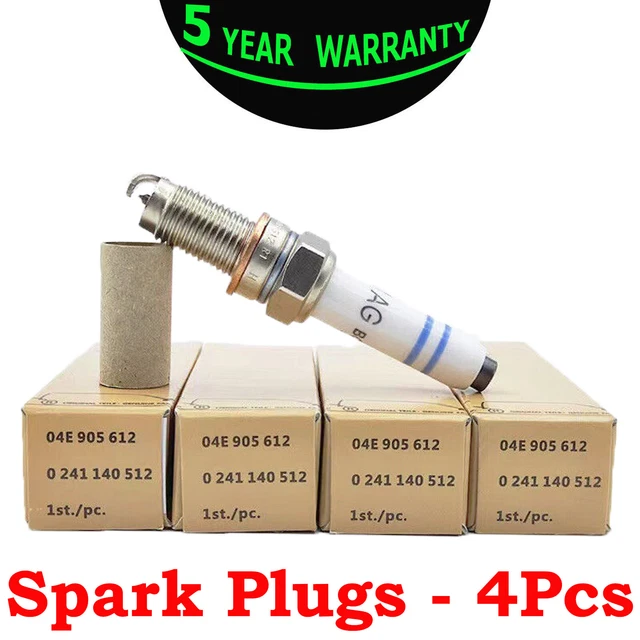 FOR VW JETTA Audi A3 1.4L Set of 4 Iridium Spark Plugs 04E905612 new ...