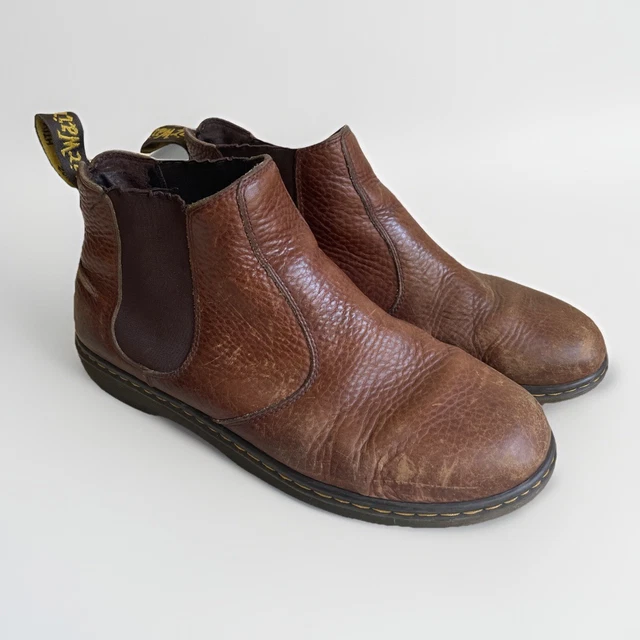 DR MARTENS LYME Chelsea Boots US Men’s 12 Brown Leather Airwair Distressed *READ £33.49 ...
