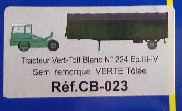 REE MODÈLES CB-023 Tracteur vert toit blanc Epoque III IV Semi remorque verte EUR 35,00 ...