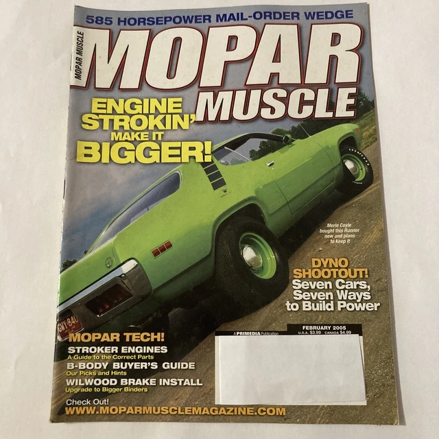MOPAR MUSCLE MAGAZINE February 2005 Back Issue $15.79 - PicClick AU