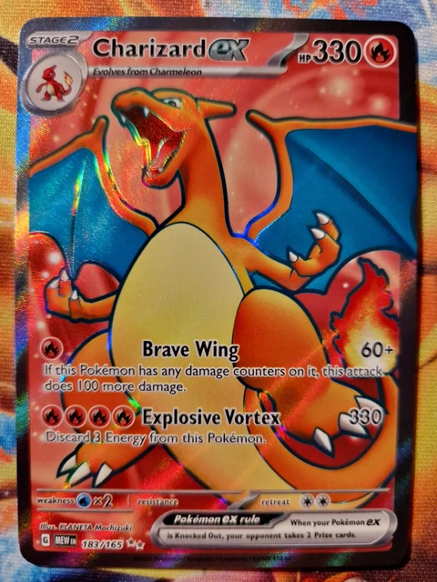 CHARIZARD EX SECRET Rare Full Art Pokemon Card, Pokemon 151, 183/165 ...
