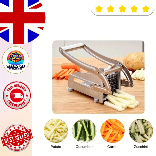 POTATO CHIPPER CHIP Chopper Cutter Slicer Maker & 2 Steel Edges 🍟 ...