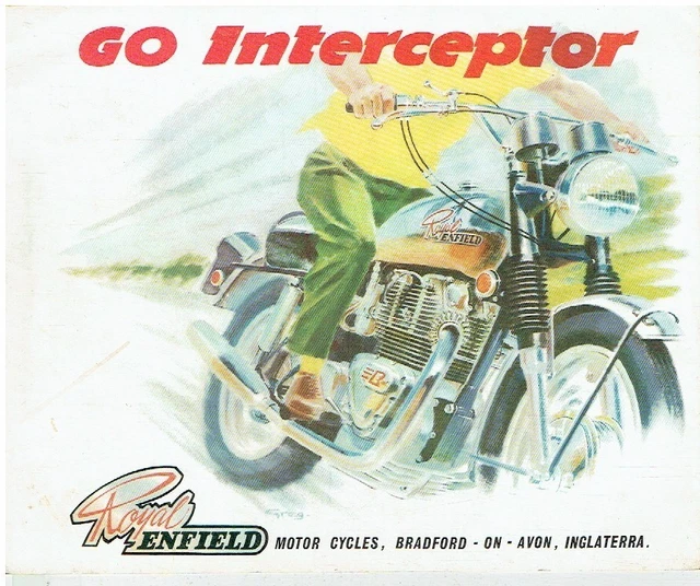 ROYAL ENFIELD INTERCEPTOR 750 Series Ii Orig. 1968 Sales Brochure ...