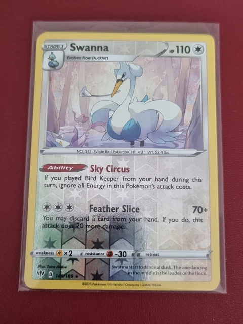 SWANNA 149/189 POKEMON TCG Card SWSH Darkness Ablaze Rare Reverse Holo ...