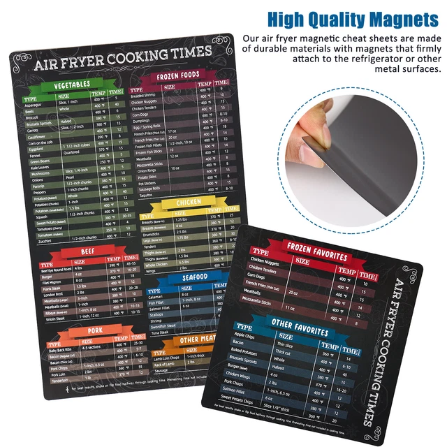 MAGNETIC AIR FRYER Conversion Chart Cheat Sheet Chart Cooking Time ...