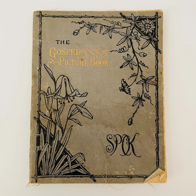 GOSPEL PICTURE BOOK Rare Antiquarian 1889 Society Promoting Christian ...