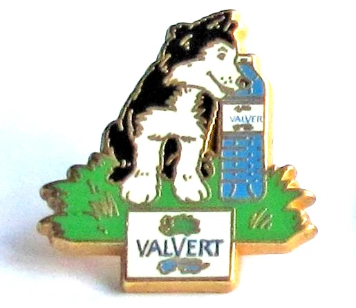 PIN'S EAU DE SOURCE VALVERT CHIOT HUSKY Signé Arthus Bertrand Paris ...