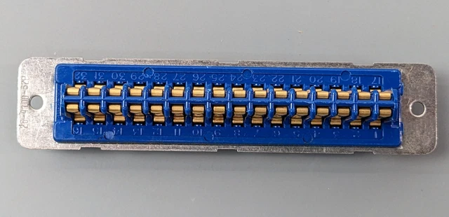 AMPHENOL 26-4100-32P 32-PIN Rack Panel Blue Plug Connector NOS ~ US ...