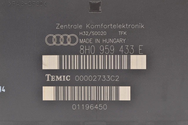 2003-2009 AUDI A4 S4 B7 Convertible Cabrio Ccm Bcm Body Comfort Control ...