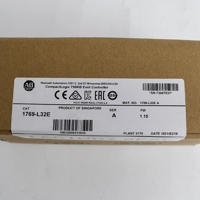 NEW SEALED ALLEN Bradley 1769-L32E SER A CompactLogix 750KB Enet ...