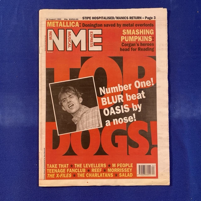 NME 26 AUGUST 1995 Number One! BLUR beat OASIS by a nose! £19.95 ...