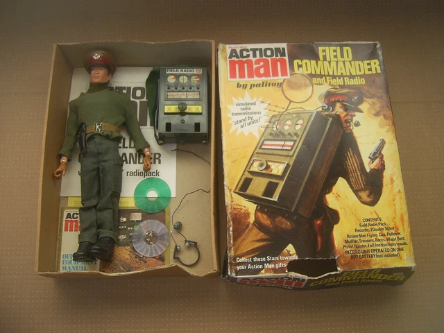 VINTAGE PALITOY ACTION Man Field Commander with Talking Radiopack £28. ...