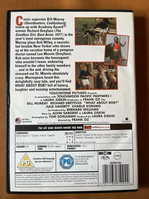 WHAT ABOUT BOB? (1991) DVD Bill Murray, Richard Dreyfuss, Julie Hagerty ...