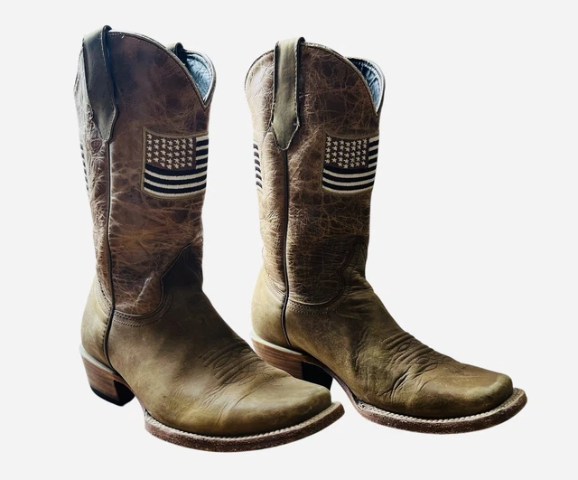 MEN’S JB DILLON Cowboy Boots Size 9B American Flag PREOWNED **NICE** £ ...