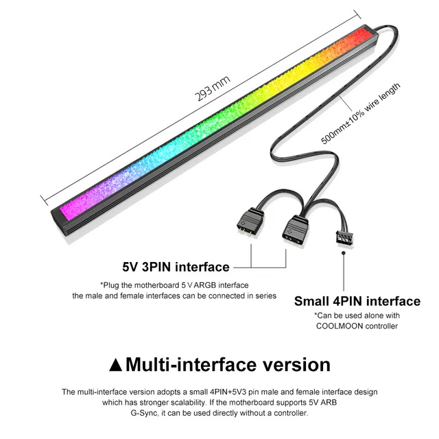 RGB PC CASE LED Strip Lamp Magnetic Computer Light Bar 5V 3PIN ARGB ...