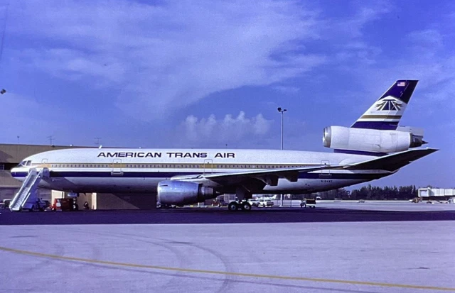 35MM AIRCRAFT SLIDE-DC-10-AMERICAN Trans Air- N184 AT £2.79 - PicClick UK