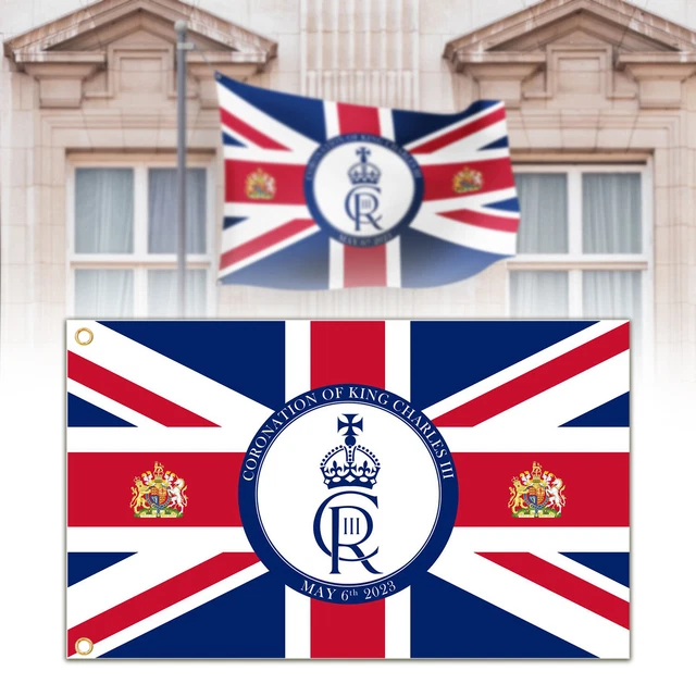 KING CHARLES III Coronation Ceremony 2023 Union Jack Flag 5x3 ...