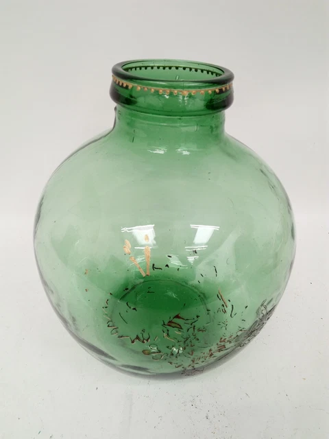 LARGE VIRESA CARBOY Terrarium Thick Green Glass 14" Tall Bottle Planter ...