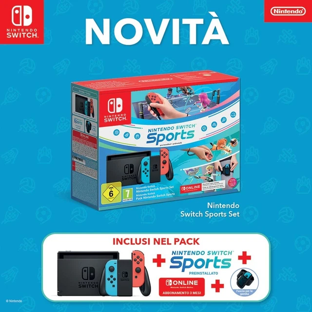 CONSOLE NINTENDO SWITCH V2 Neon Red Blue +Switch sports + fascia +3 ... CONSOLE NINTENDO SWITCH V2 Neon Red Blue +Switch sports + fascia +3 ...