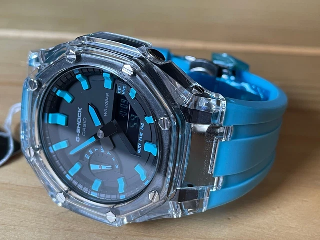 CASIO G-SHOCK GA-2100 Watch * Casioak Mod Crystal Clear Blue £219.00 ...