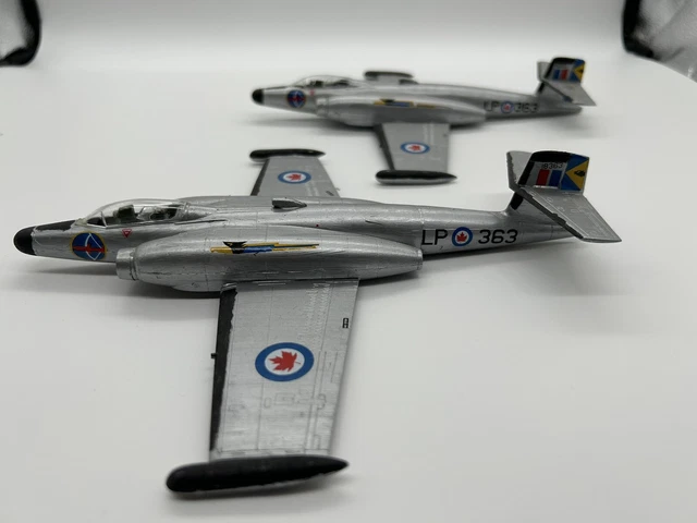 TWO BUILT RCAF CF-100 Canuck 1/72 scale Plastic Model Kit Rough Paint ...