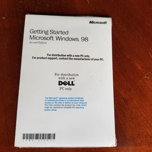 MICROSOFT WINDOWS 98 Second Edition Getting Started Manual & CD for ...