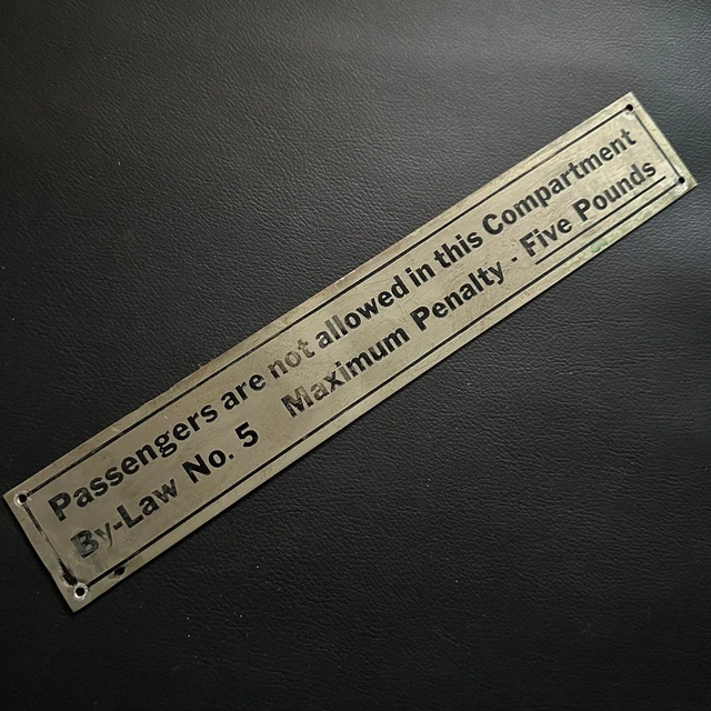 RARE VINTAGE TRAM Carriage 'Passengers Not Allowed' Mmtb Plaque ...