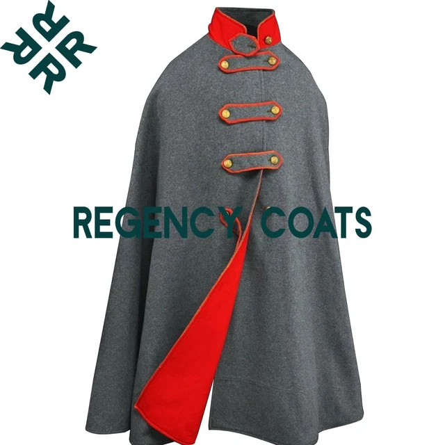 NEW GREY WOOL Colonel Uniform Cape, Ghost Style cape, Civil War ...