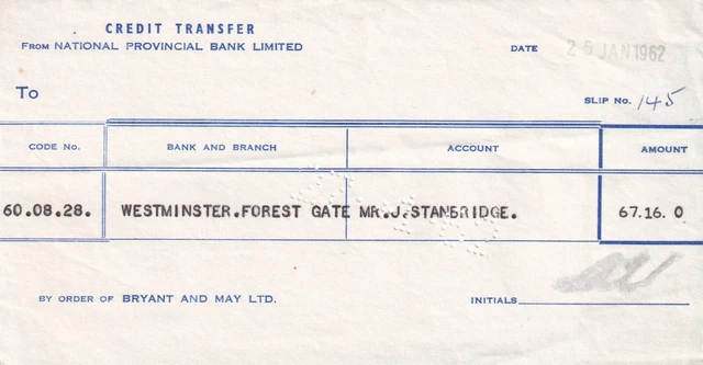 NATIONAL PROVINCIAL BANK CHEQUE 1962 £0.99 - PicClick UK