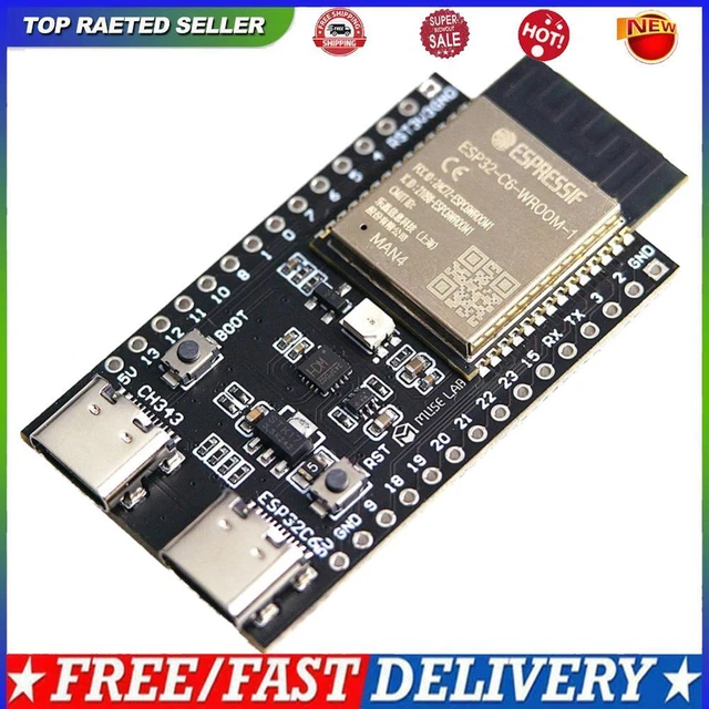 Esp32 C6 Minimum System Board Dual Type C Esp32 C6 Wroom 1 Risc V 512kb Sram G £959 Picclick Uk