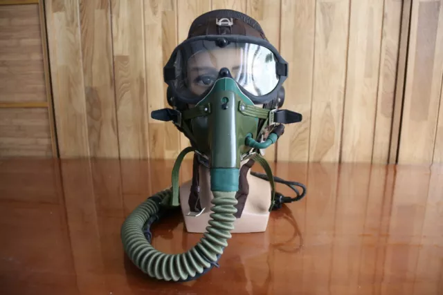 SURPLUS CHINESE EARLY Pilot Flying Helmet + Goggles + Oxygen Mask $149. ...