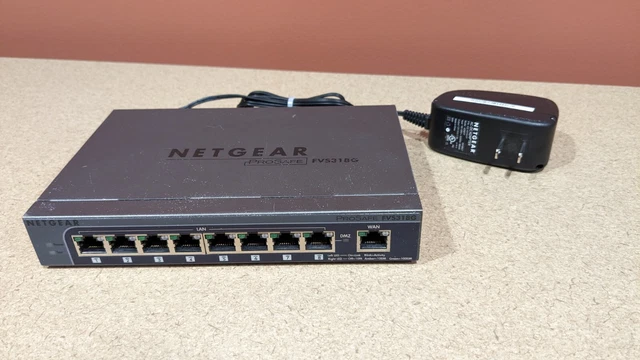 NETGEAR PROSAFE FVS318G 8-Port VPN FIREWALL ROUTER w/ AC Adapter $25.88 ...
