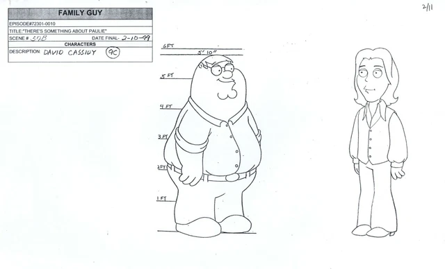 FAMILY GUY PRODUCTION photocopy model sheet Fox with Peter Griffin ...